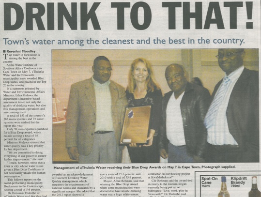 Blue Drop status - Newcastle Municipality